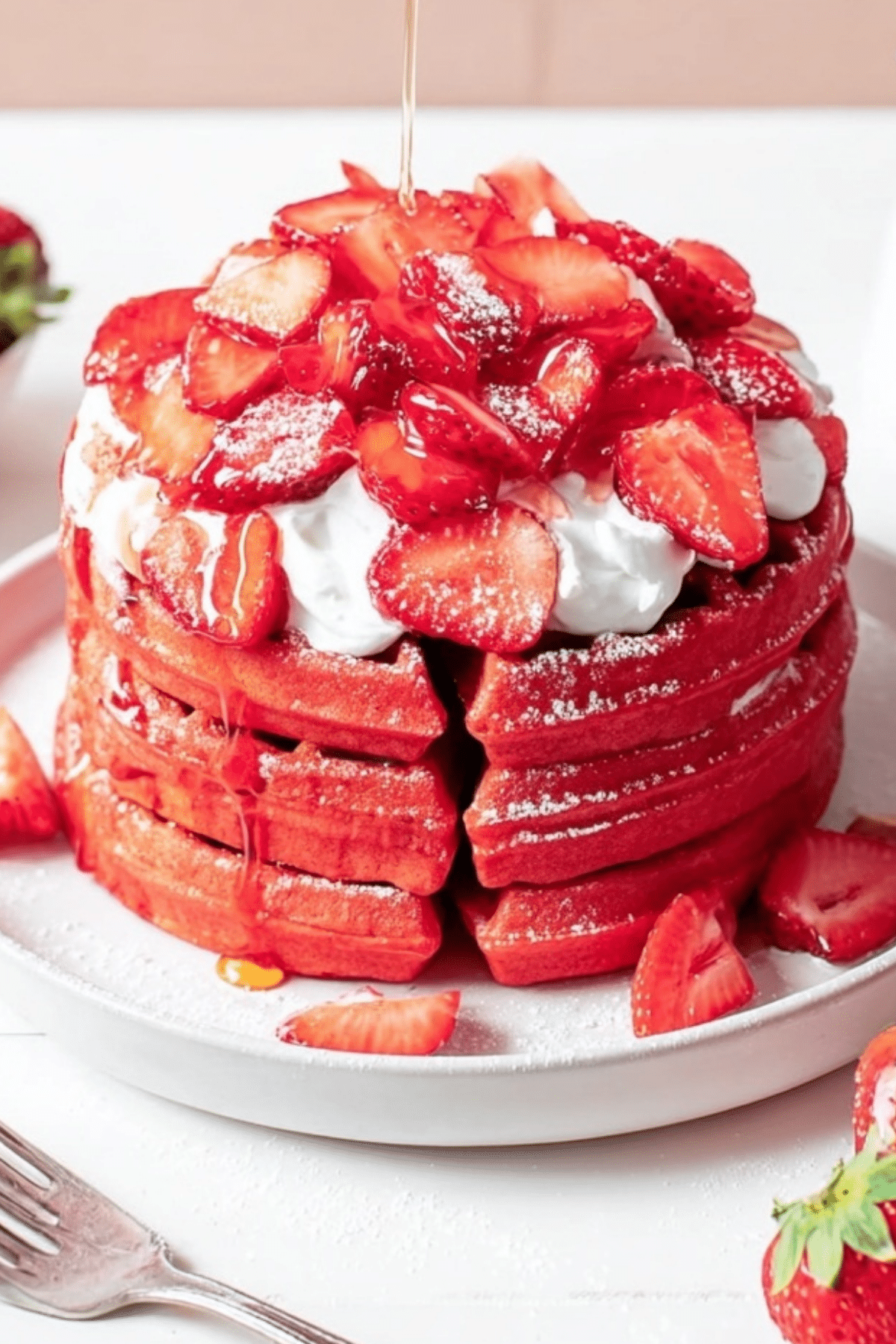 Strawberry Waffles Recipe - Easy & Perfectly Crispy - The Sisters Cooking