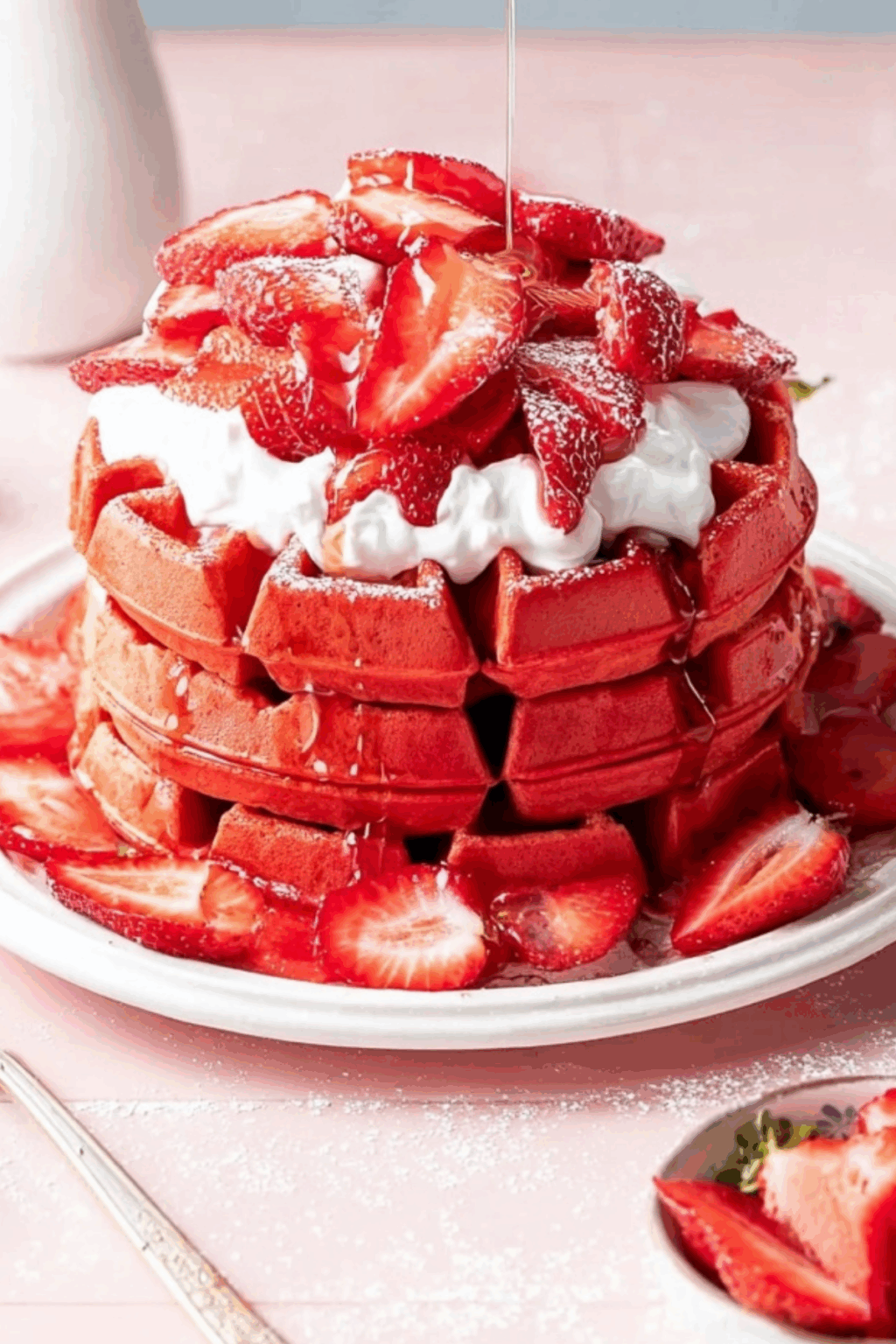Strawberry Waffles Recipe - Easy & Perfectly Crispy - The Sisters Cooking