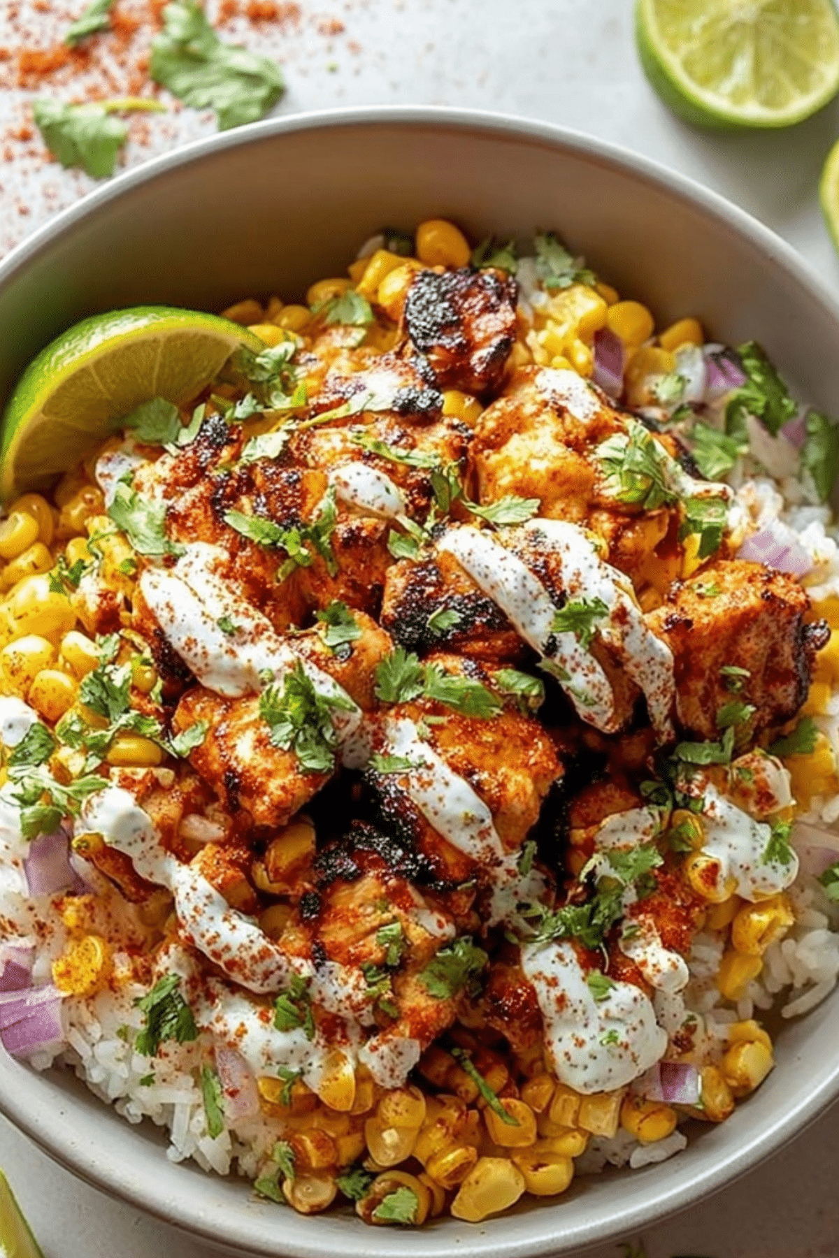 Street Corn Chicken Rice Bowl - Easy, Flavorful Recipe - The Sisters ...