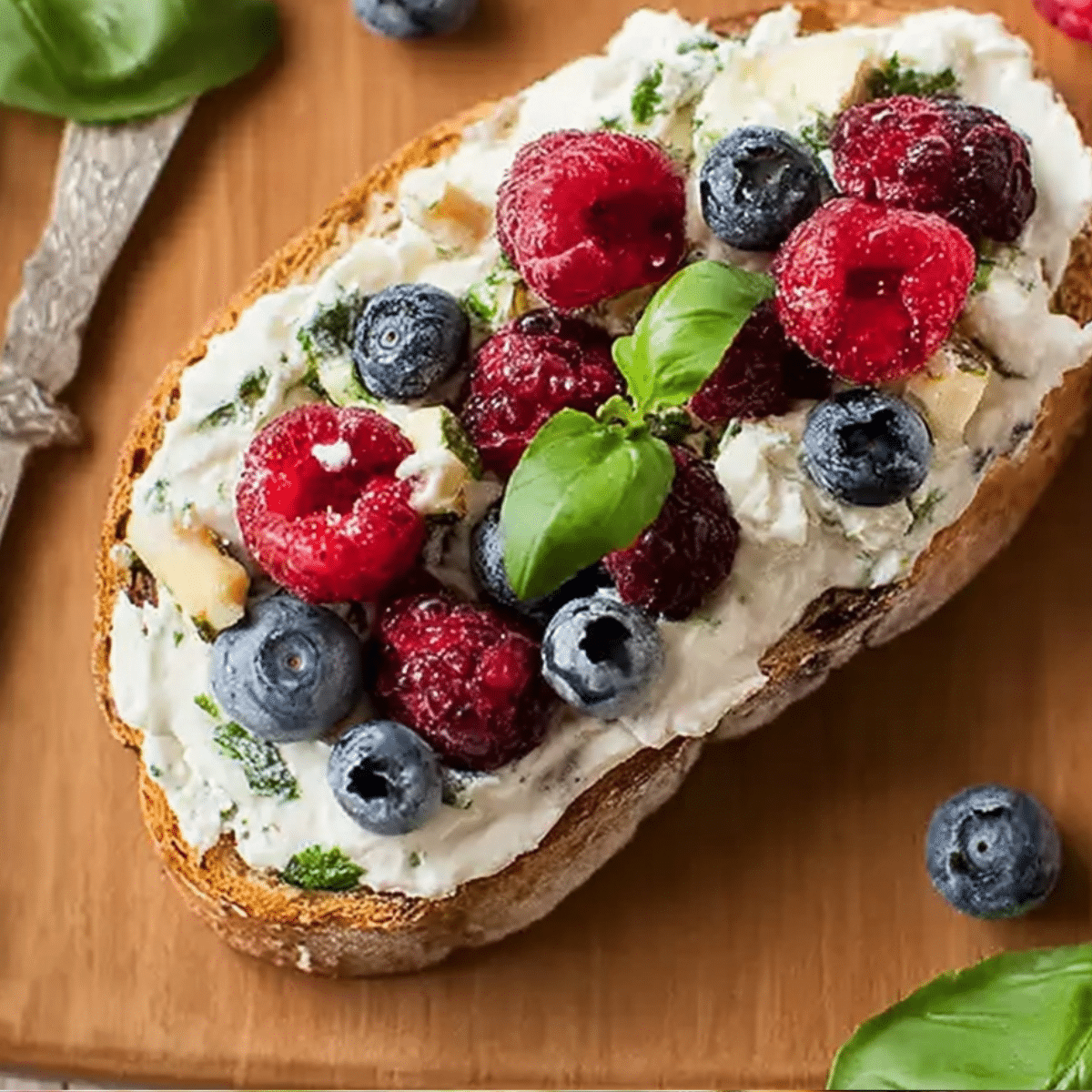 Berries & Basil Cream Cheese Toast: 5-Minute Healthy Recipe - The ...