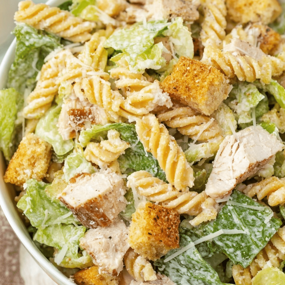 Chicken Caesar Pasta Salad – Easy Recipe in 15 Minutes - The Sisters ...