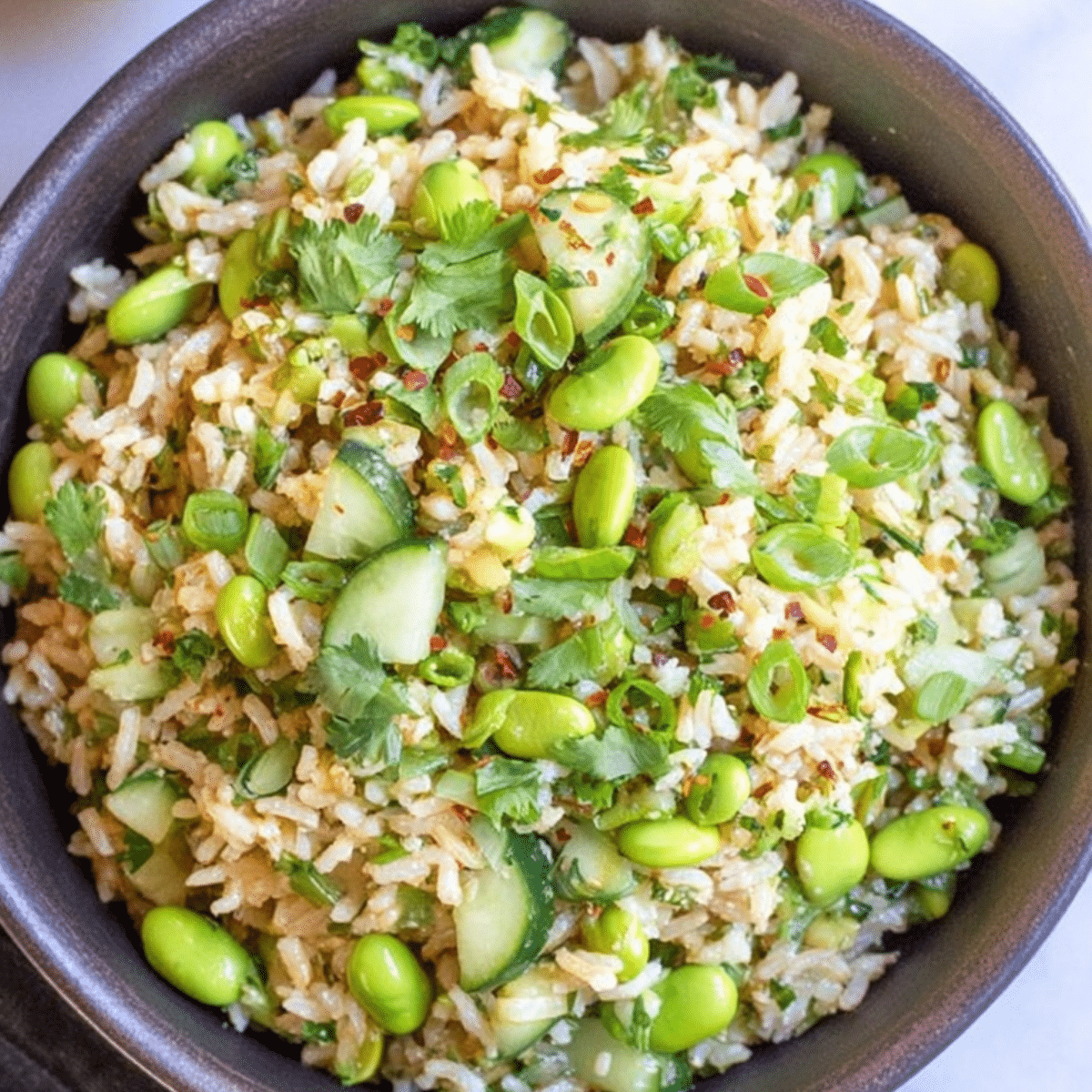 Cucumber Edamame Rice Salad – Easy Vegan Lunch Idea - The Sisters Cooking