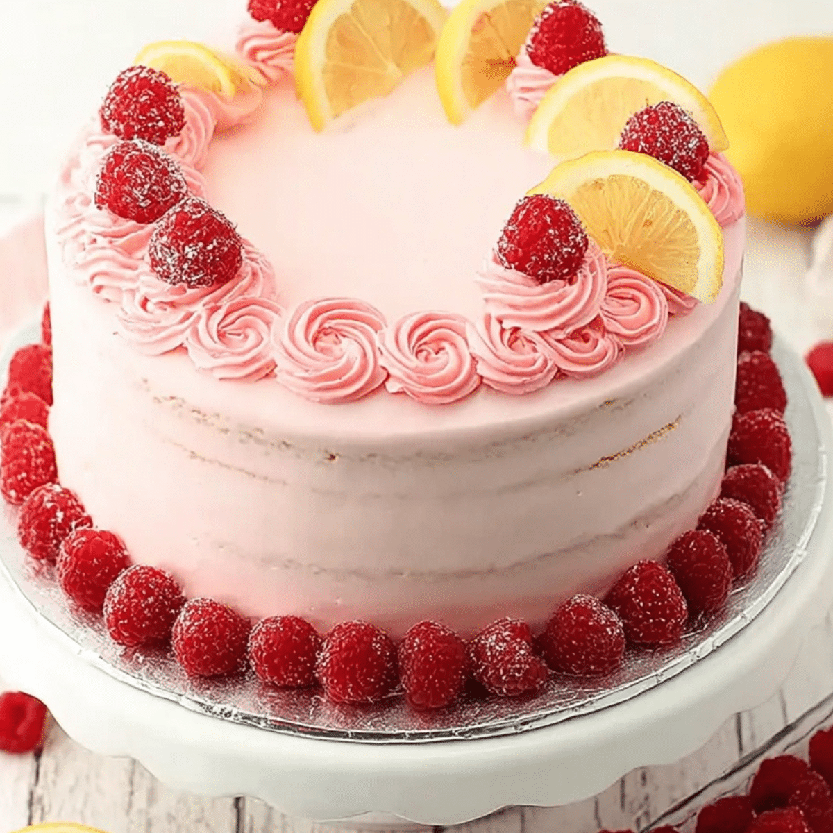 Lemon Raspberry Layer Cake – Best Fruity Cake Recipe - The Sisters Cooking