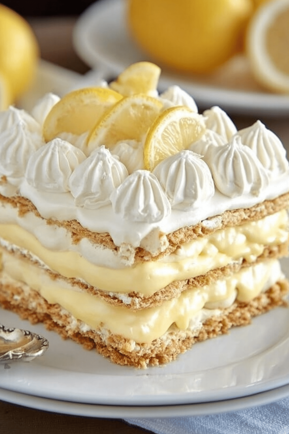 No-Bake Lemon Éclair Cake - Easy & Refreshing Dessert - The Sisters Cooking