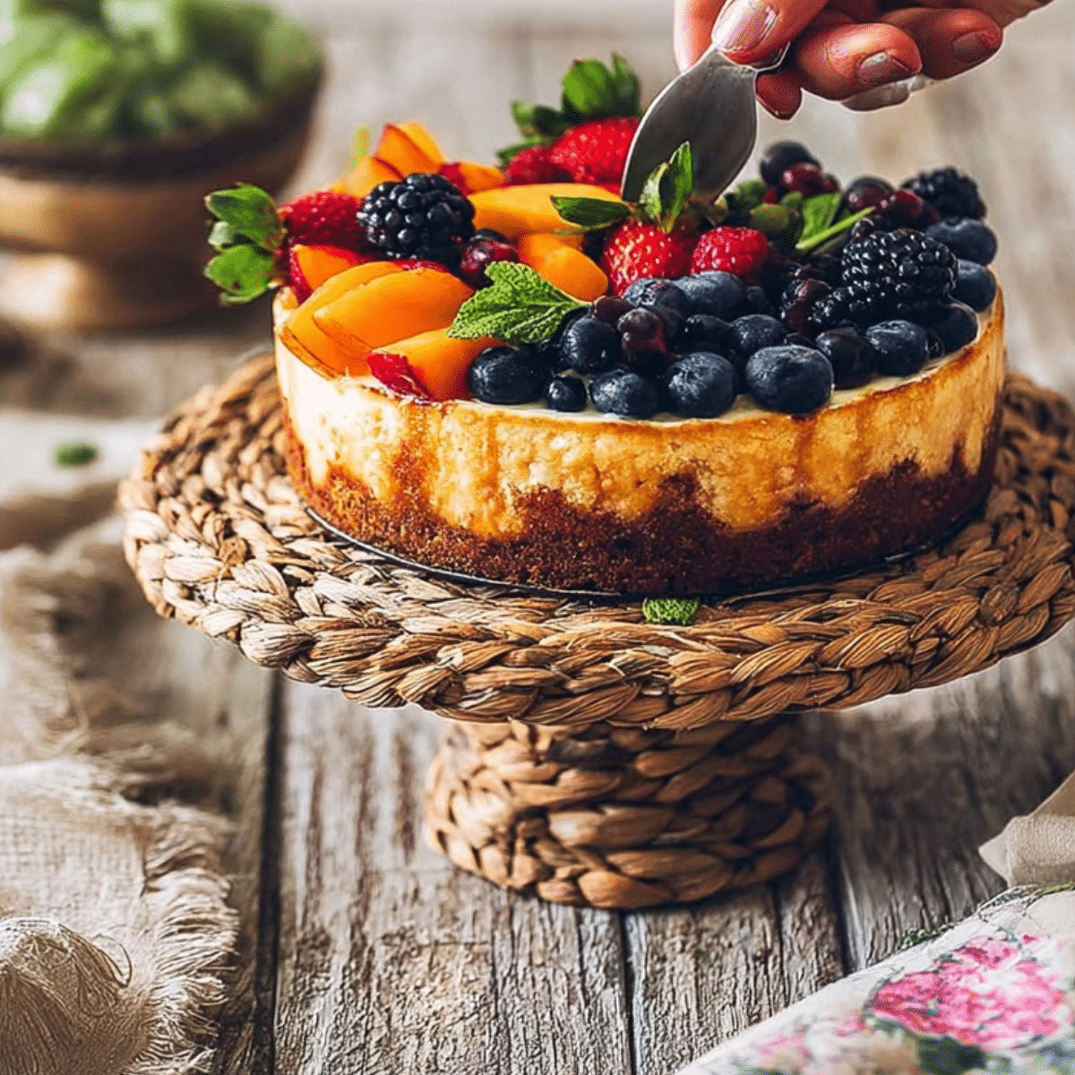 Summer Berry and Peach Cheesecake – Easy Summer Treat - The Sisters Cooking