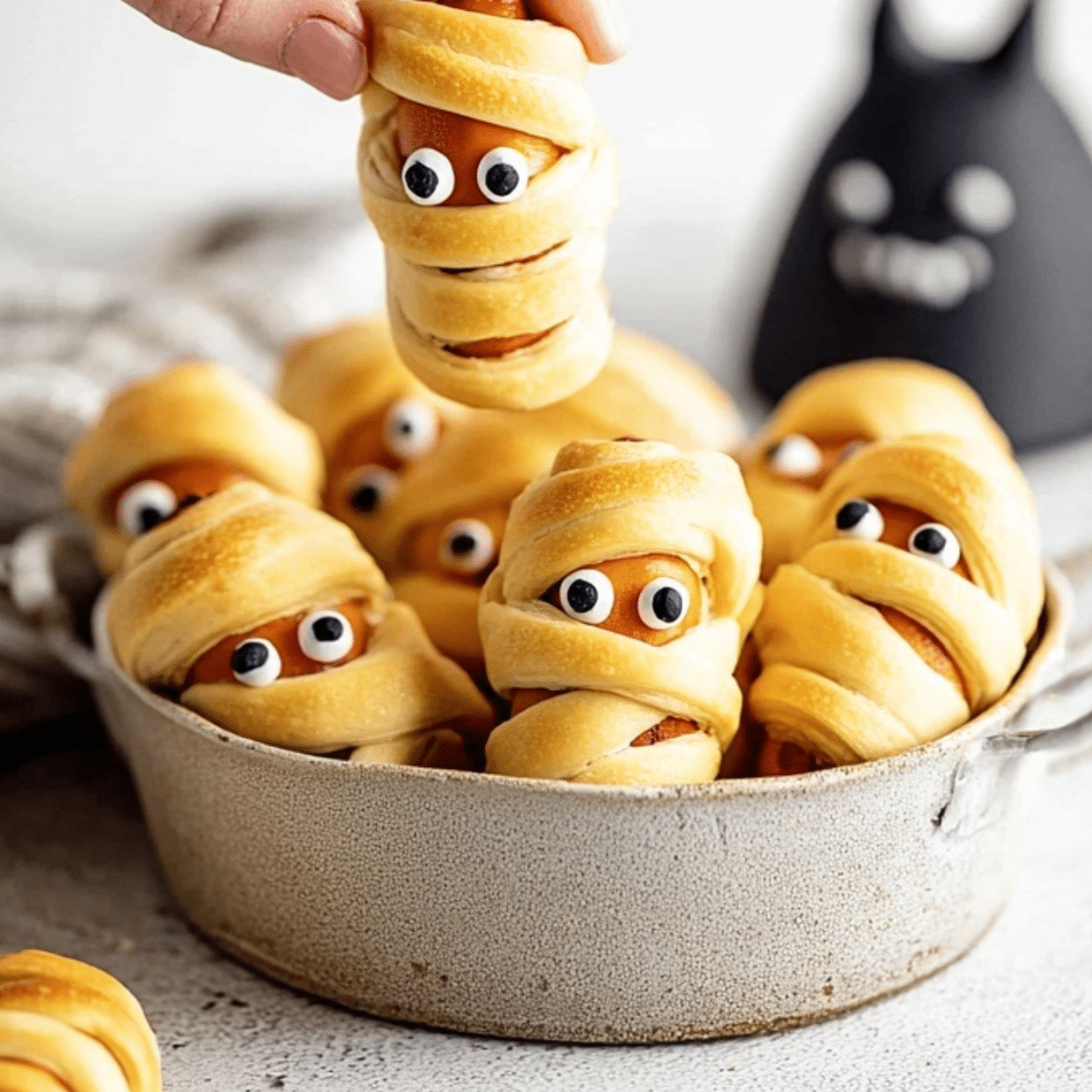 Mummy Pigs in a Blanket - Best Halloween Recipes - The Sisters Cooking