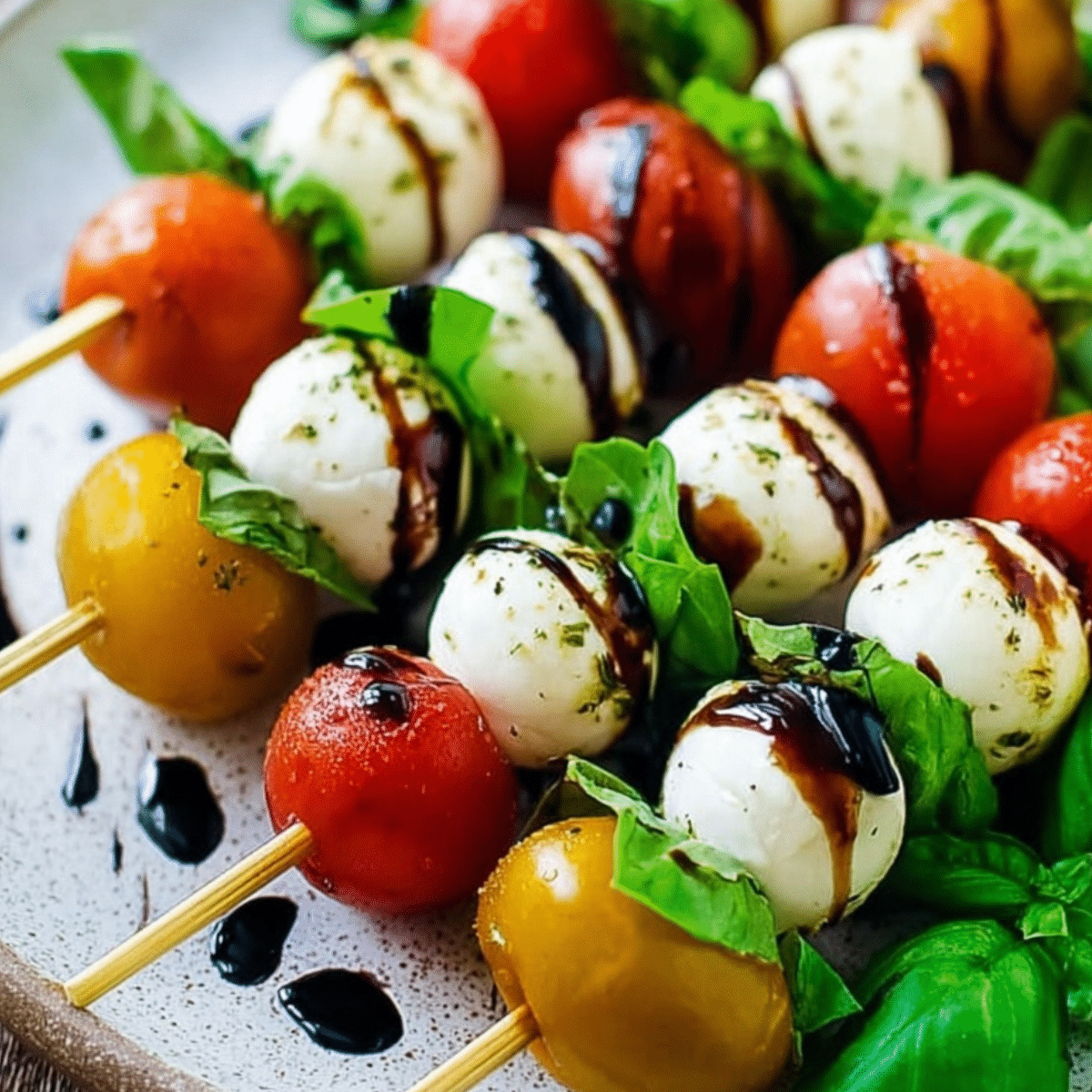 Caprese Skewers – Easy , Fresh Recipe - The Sisters Cooking