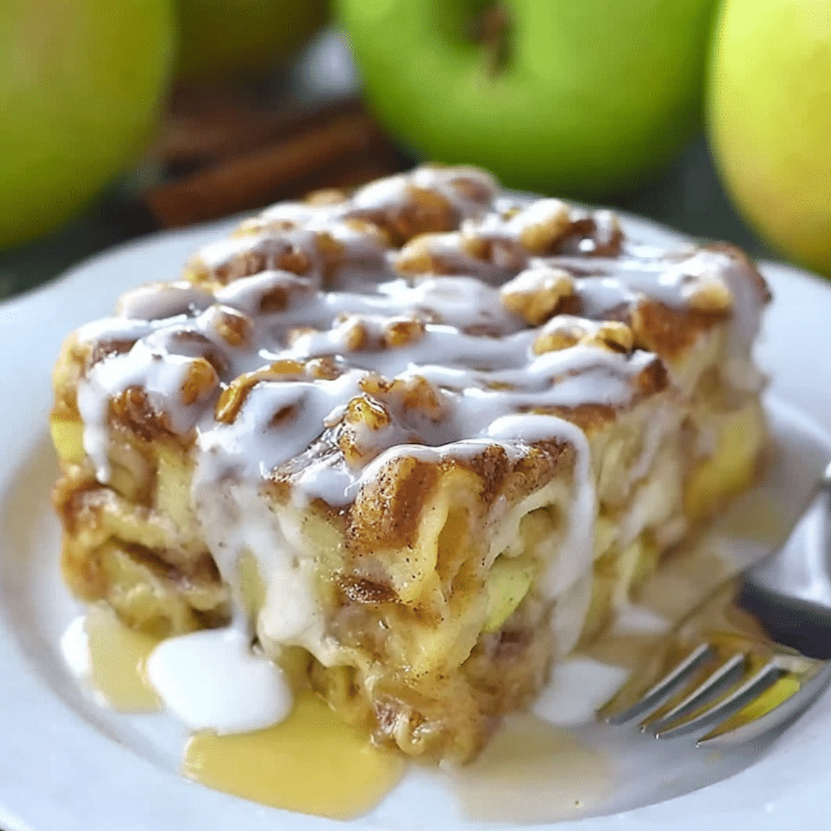 Caramel Apple Cinnamon Roll Lasagna - Delicious Fall - The Sisters Cooking