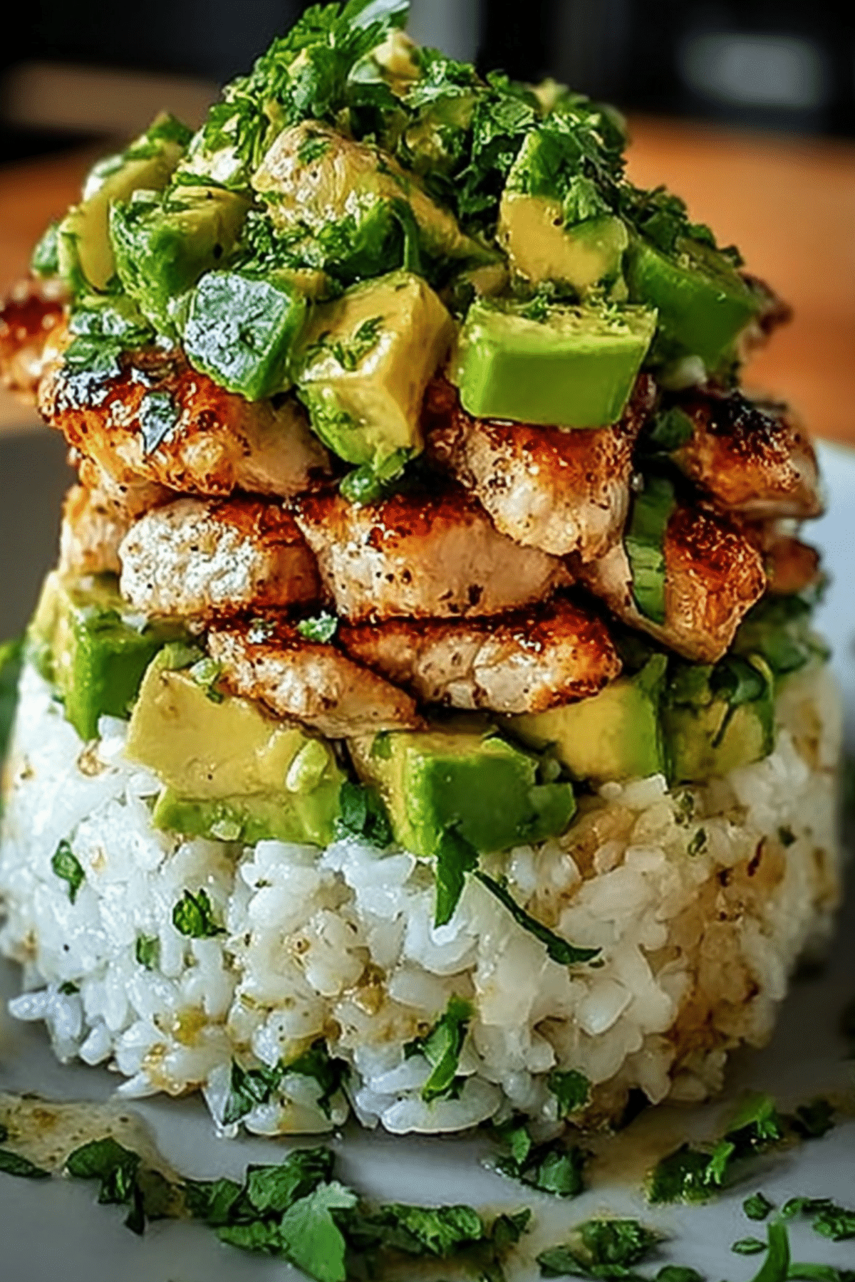 Honey Lime Chicken & Avocado Rice Stack – Easy Recipe - The Sisters Cooking