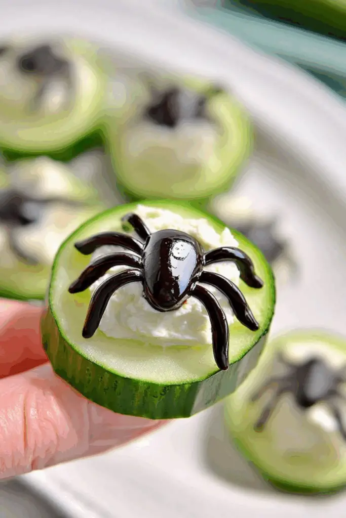 Keto Spider Cucumber Appetizer Bites – Easy Halloween Snack - The ...