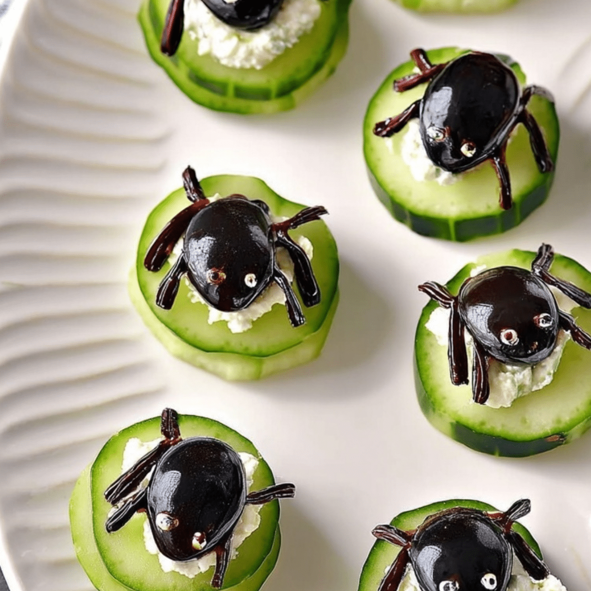 Keto Spider Cucumber Appetizer Bites – Easy Halloween Snack - The ...