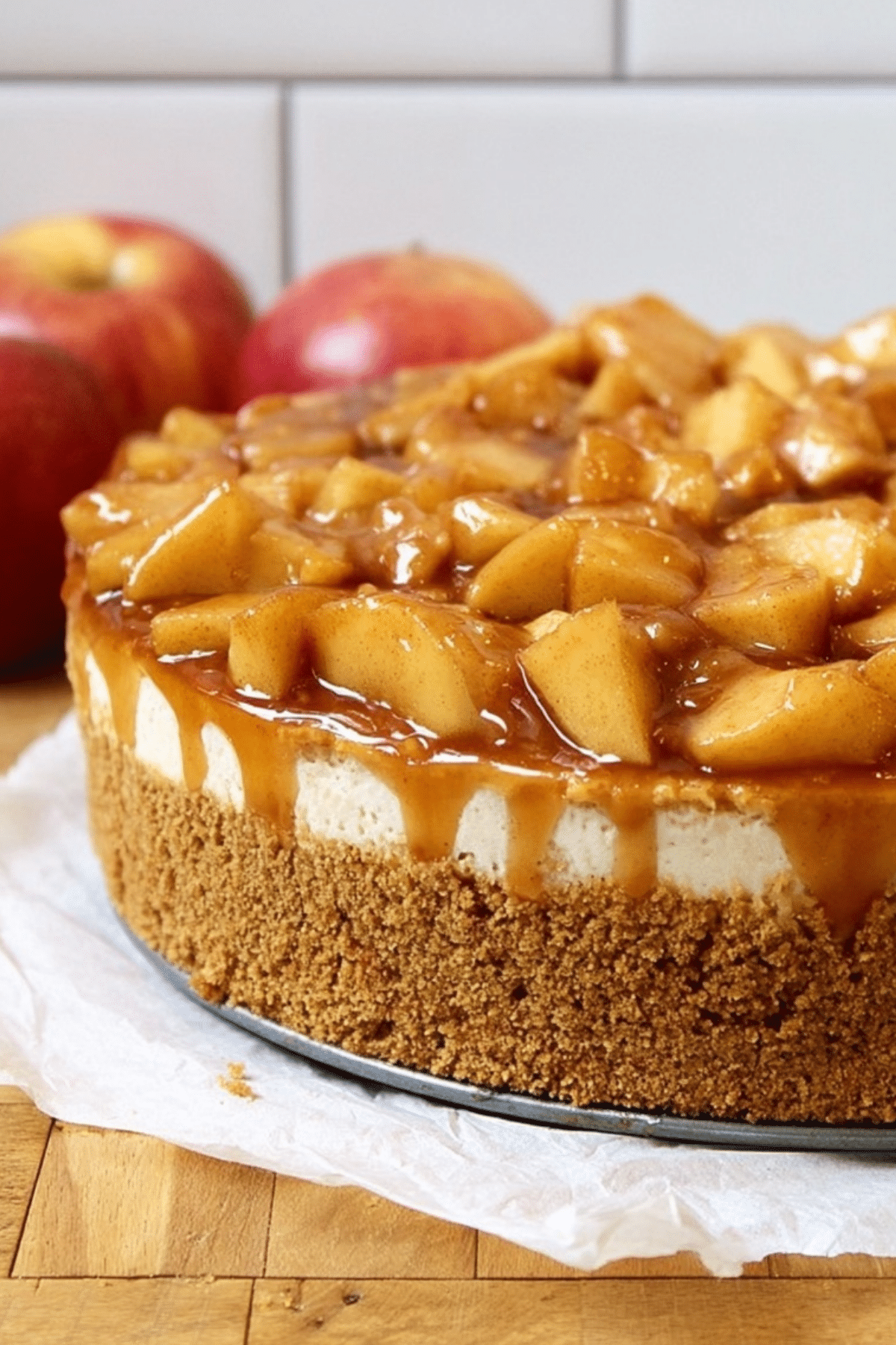 No-Bake Apple Pie Cheesecake - Easy & Delicious - The Sisters Cooking