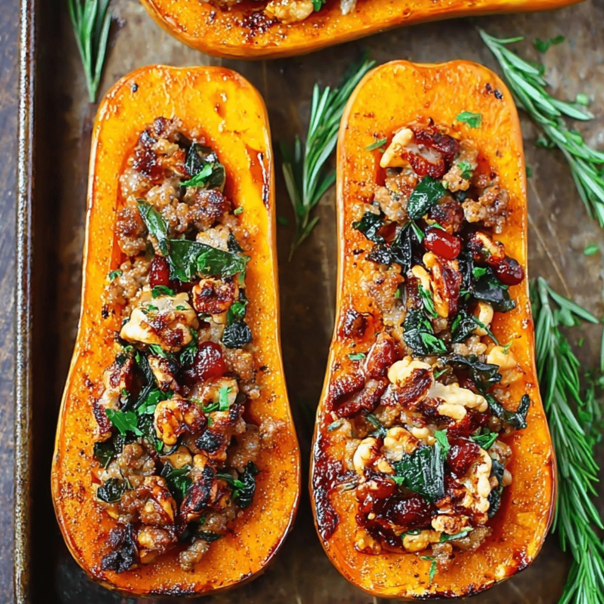 Sausage Stuffed Butternut Squash –Easy Steps - The Sisters Cooking