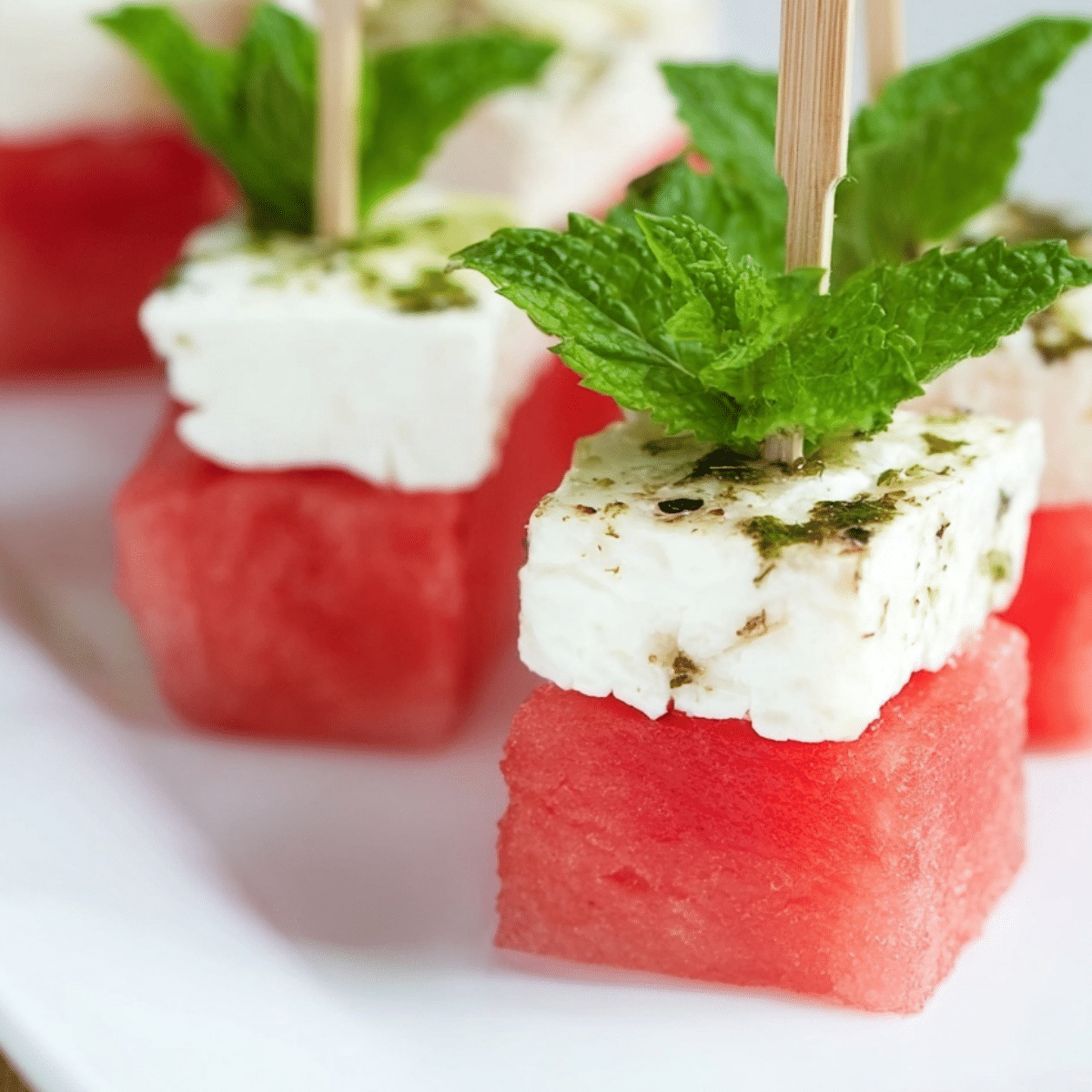 Watermelon Feta Skewers - The Sisters Cooking