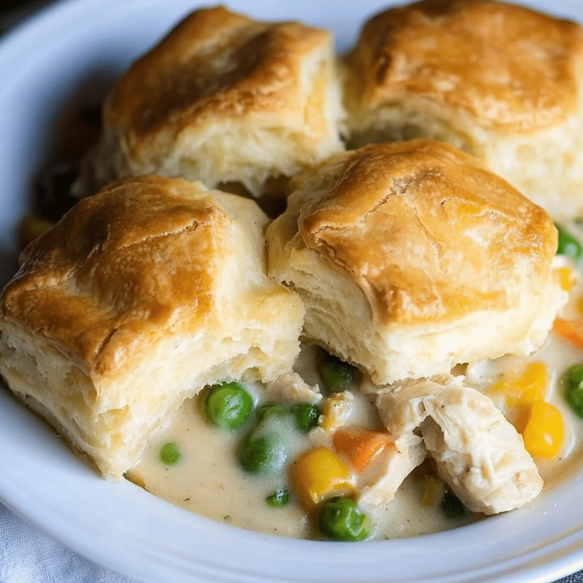 Chicken Pot Pie with Biscuits – Easy Comfort Food Recipe - The Sisters ...