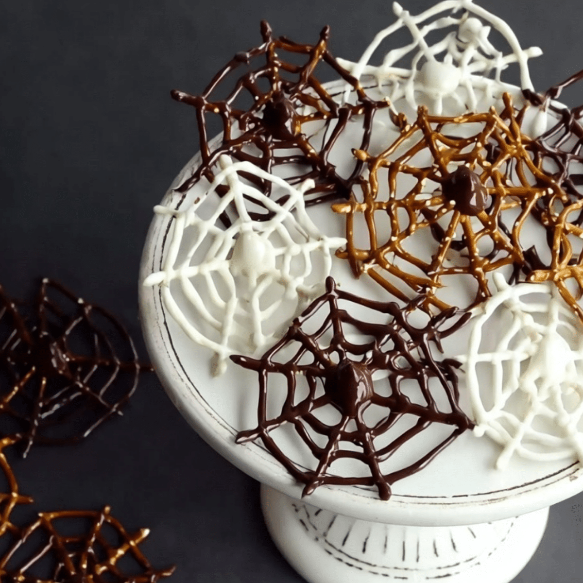 Halloween Chocolate Pretzel Spider Webs - Easy Recipe - The Sisters Cooking