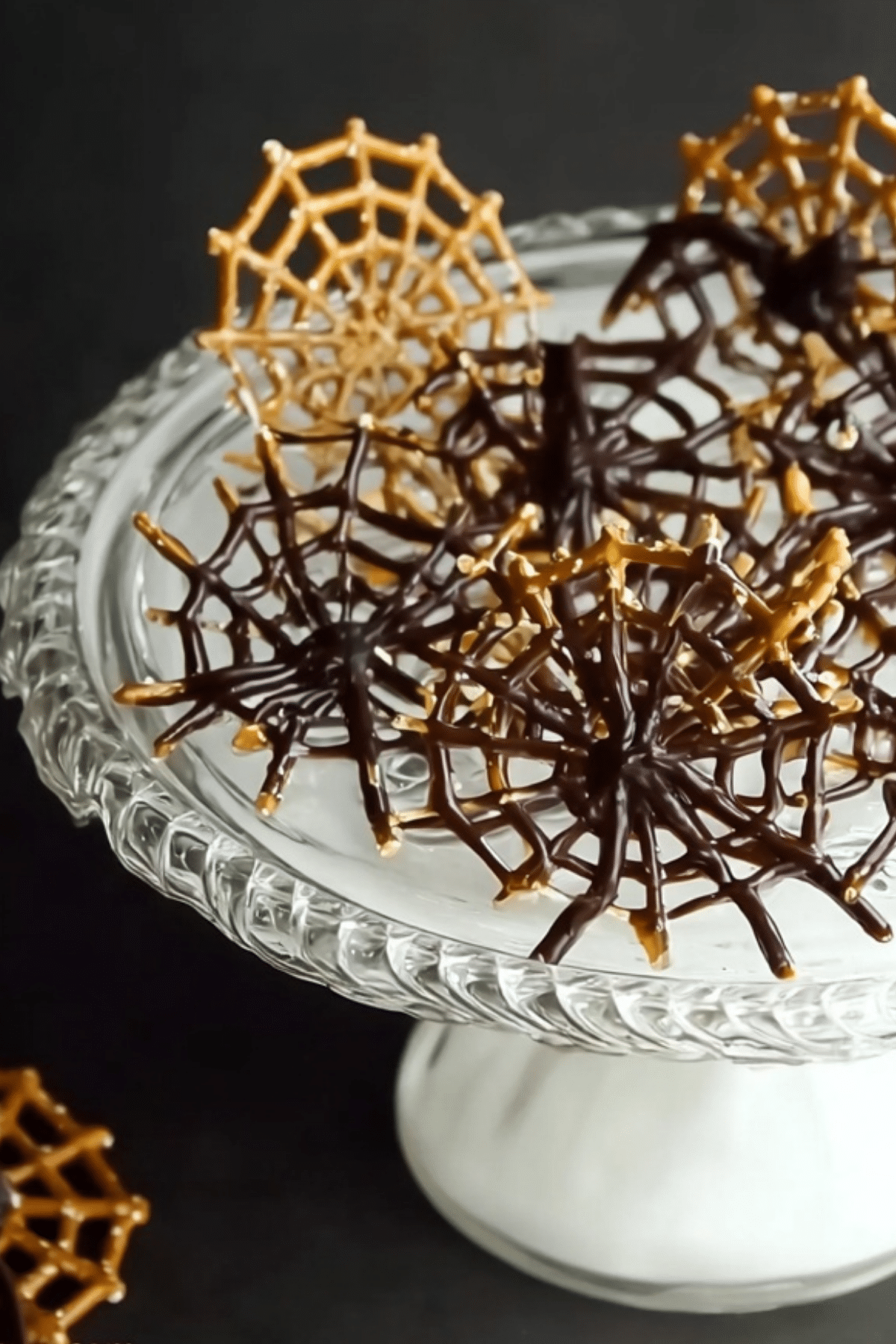 Halloween Chocolate Pretzel Spider Webs - Easy Recipe - The Sisters Cooking