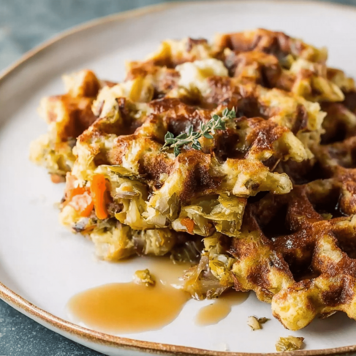 Leftover Stuffing Waffles with Maple Gravy – Best Recipe - The Sisters ...