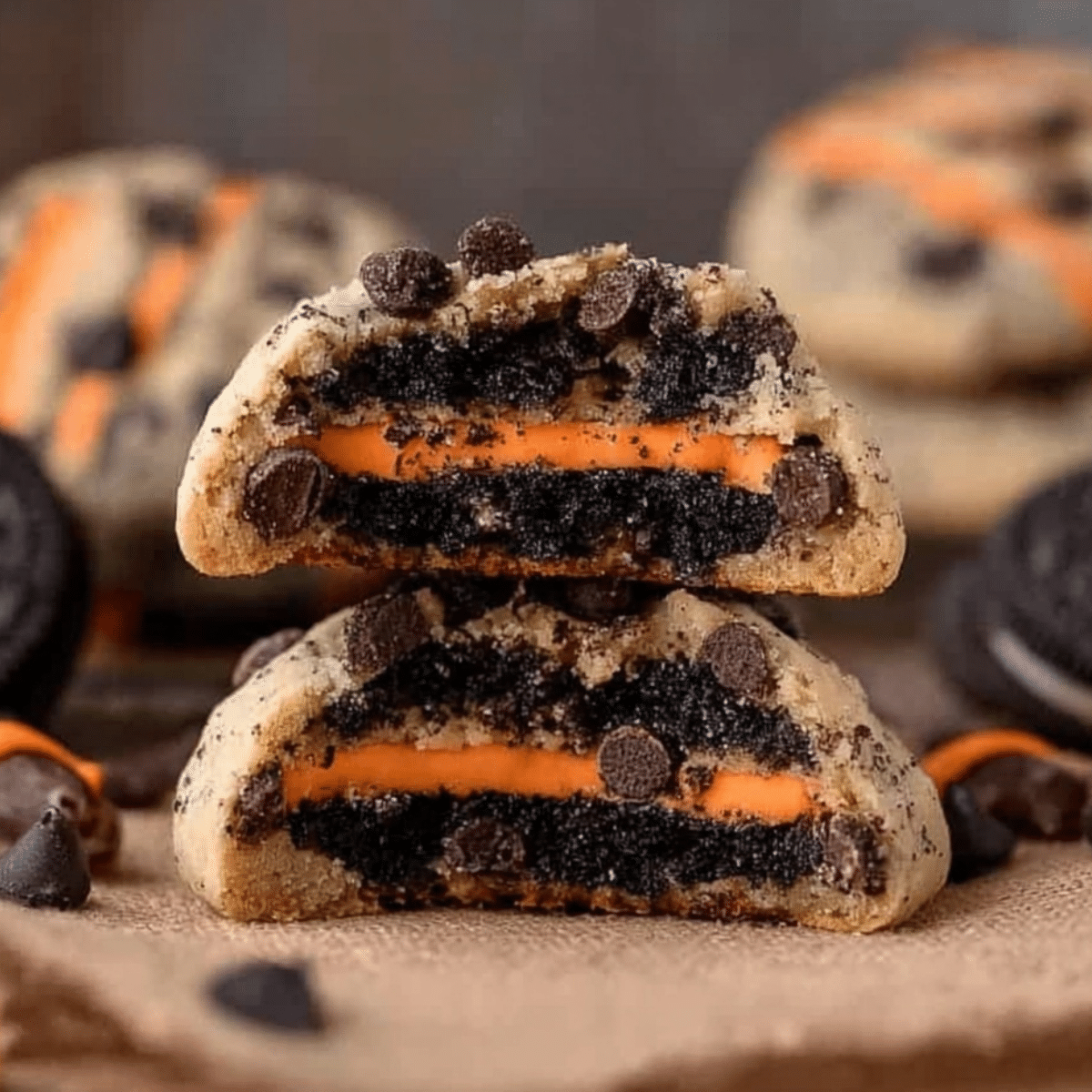 Halloween Oreo Stuffed Chocolate Chip Cookies – Easy Recipe - The ...