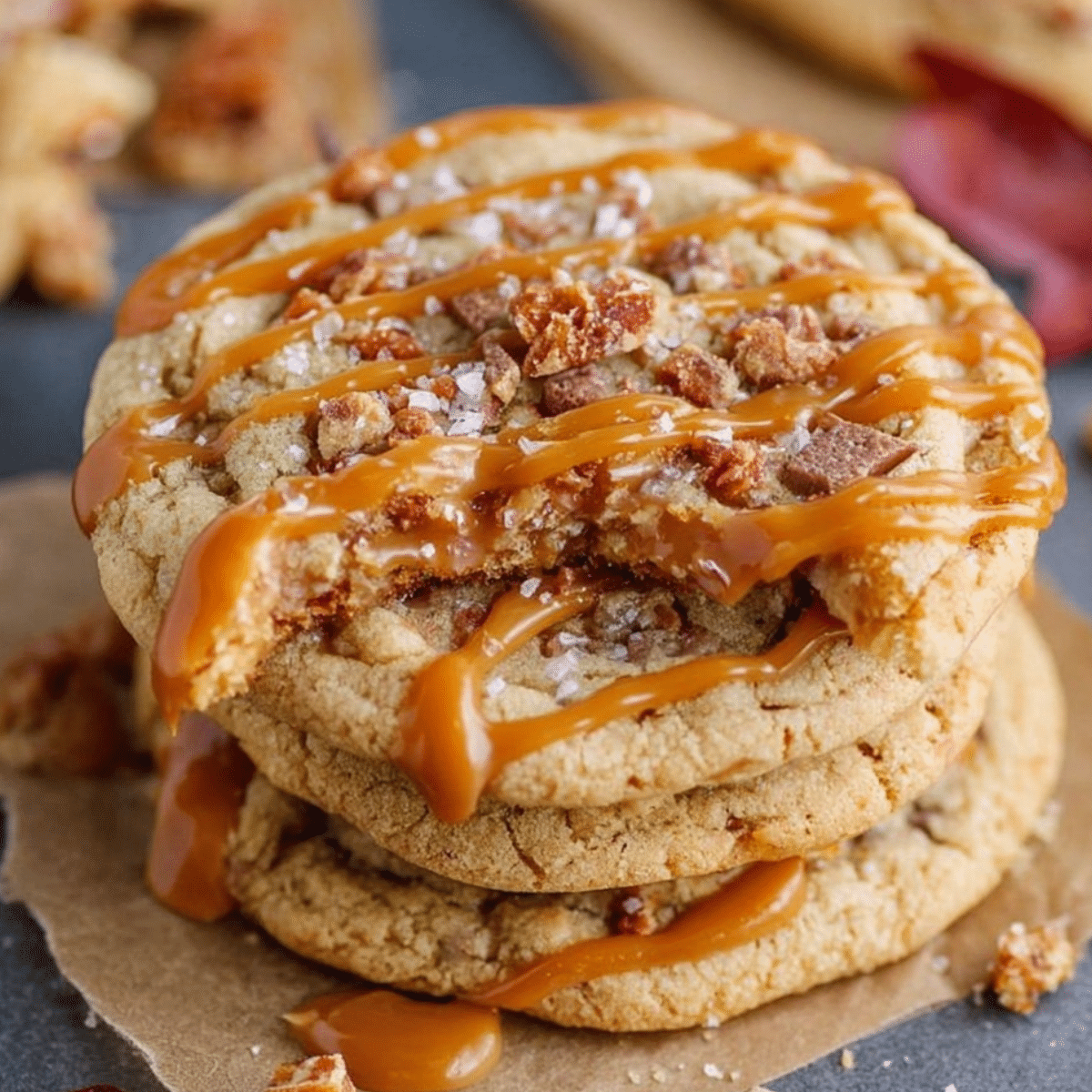 Salted Caramel Toffee Cookies – Easy Recipe for Fall - The Sisters Cooking