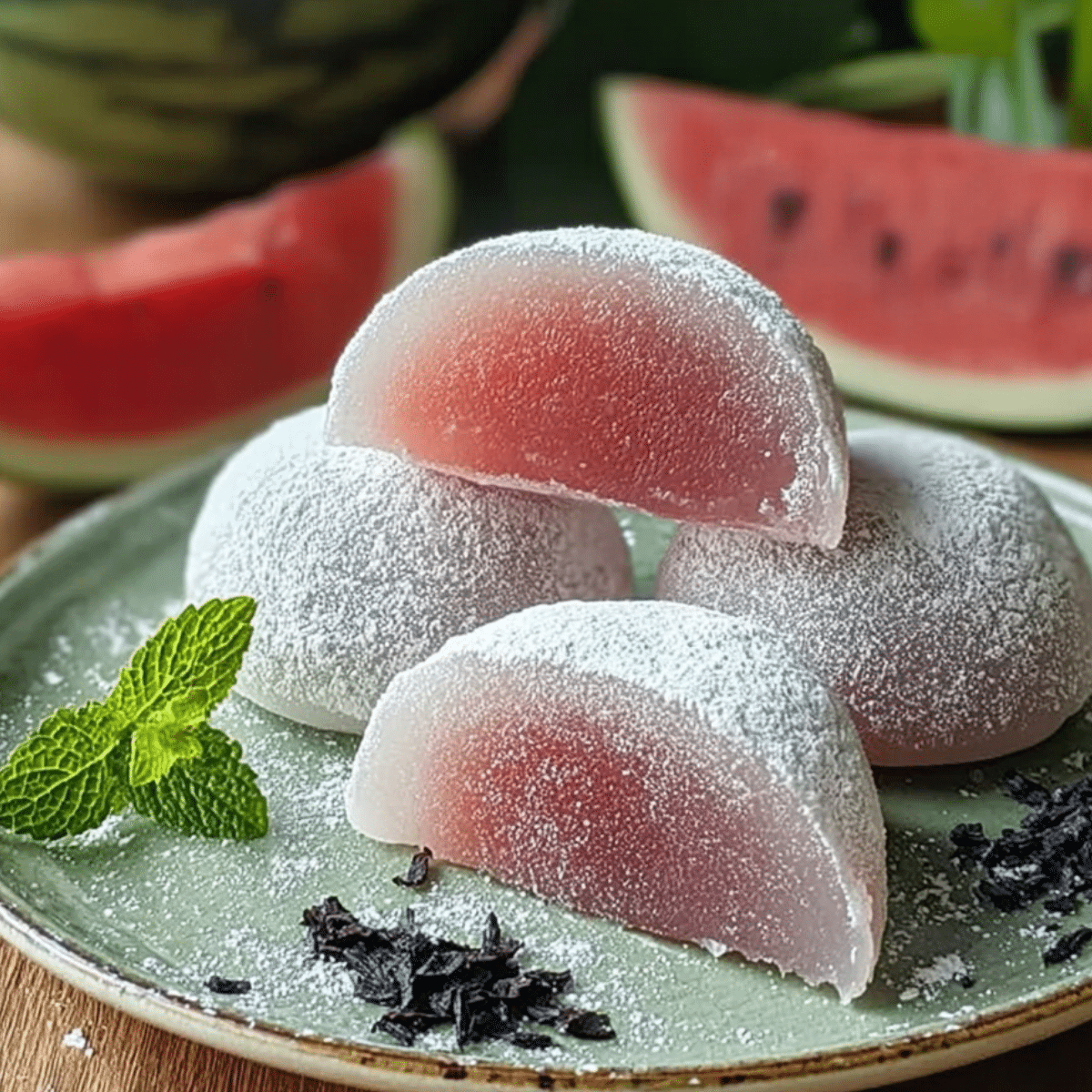 Watermelon Mochi – Easy Summer Dessert - The Sisters Cooking