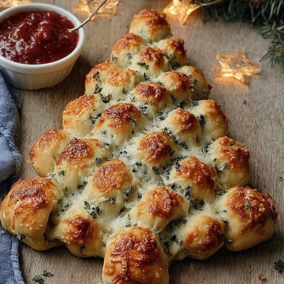 Cheesy Christmas Tree Bread – Easy and Festive Recipe - The Sisters Cooking