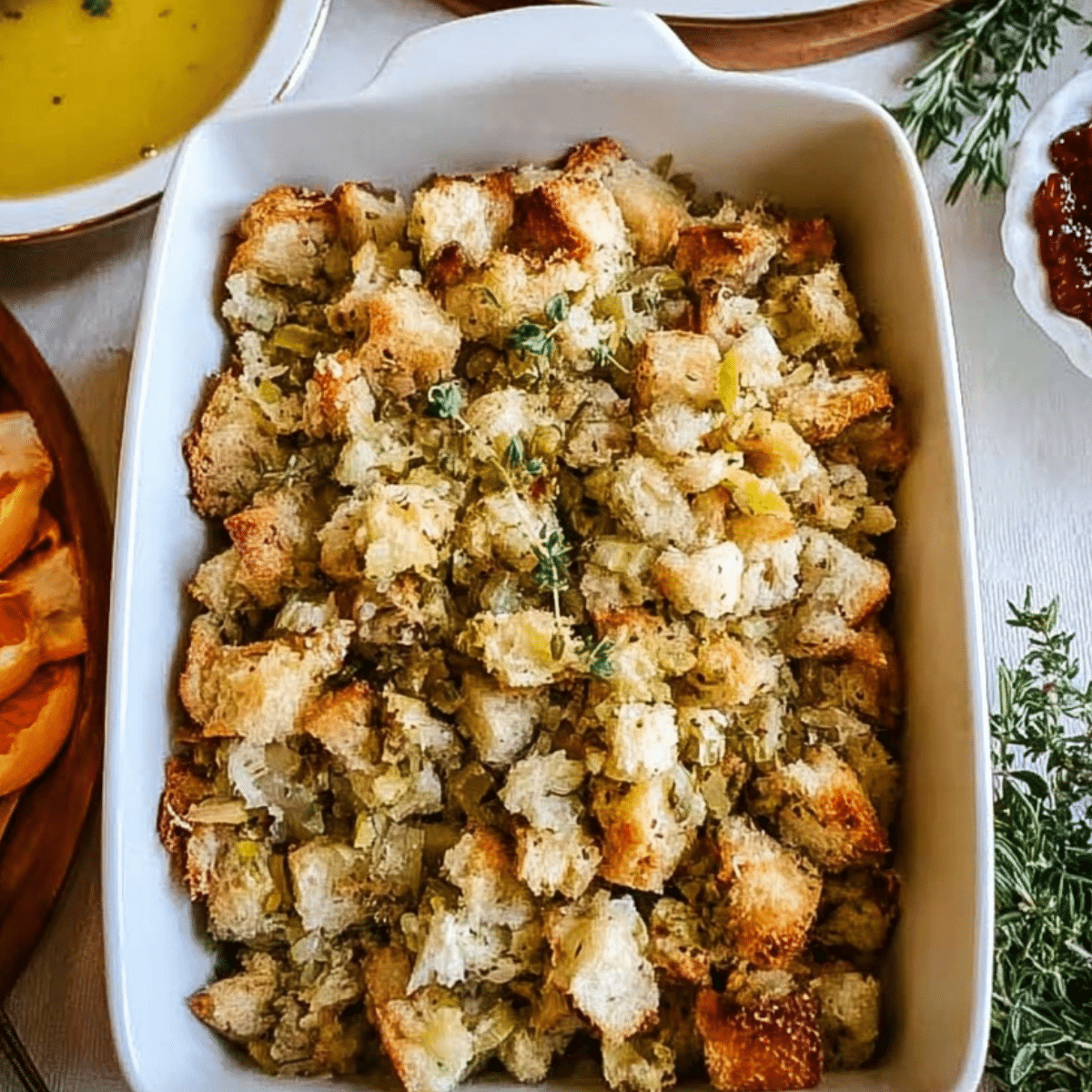 Classic Butter Herb Stuffing Recipe – Easy & Delicious - The Sisters ...