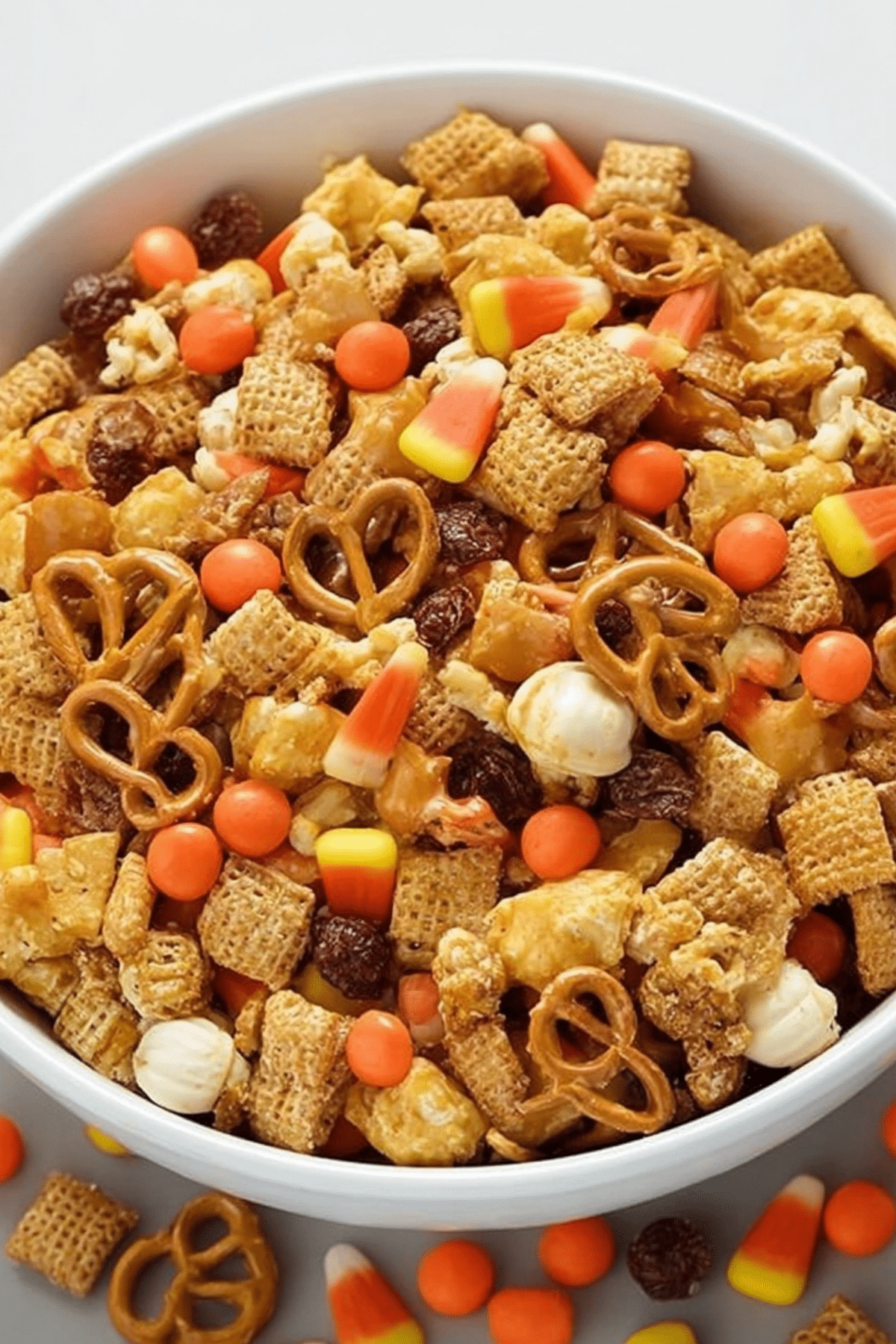 Scarecrow Crunch Snack Mix – Easy Fall Snack Recipe - The Sisters Cooking