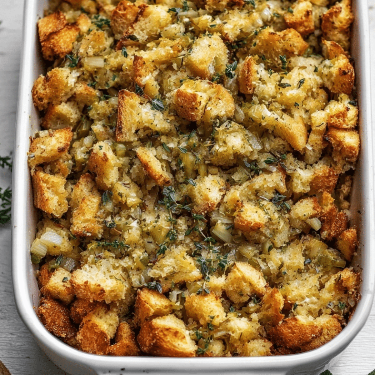Buttery Herb Stuffing – Easy Holiday Favorite - The Sisters Cooking