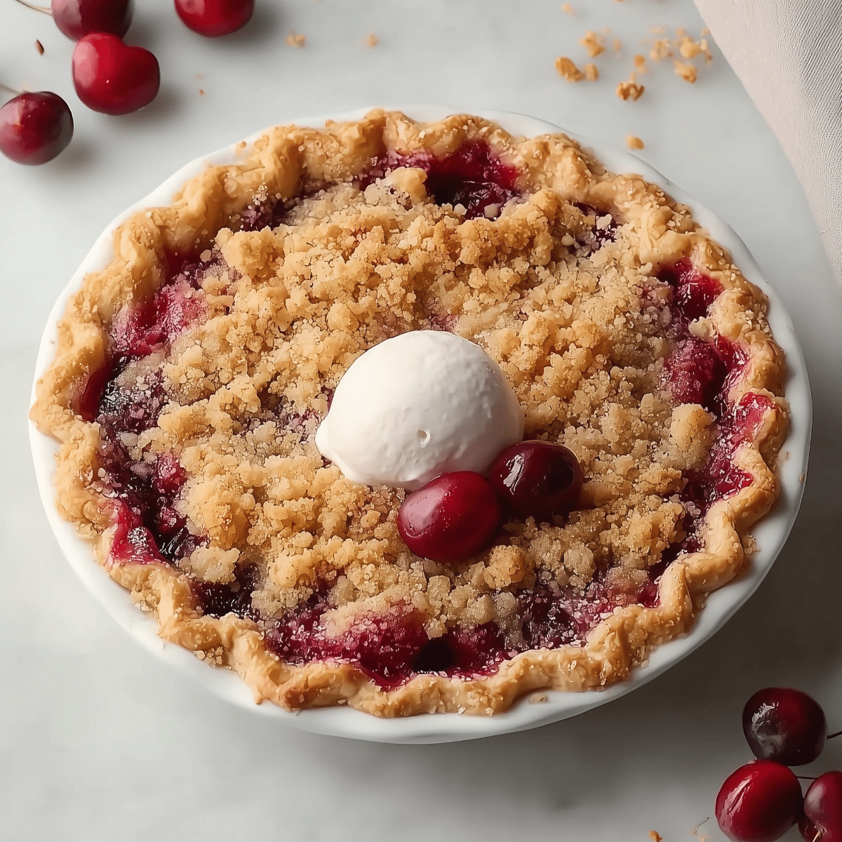 Cherry Crumb Pie – Easy & Flaky Homemade Recipe - The Sisters Cooking