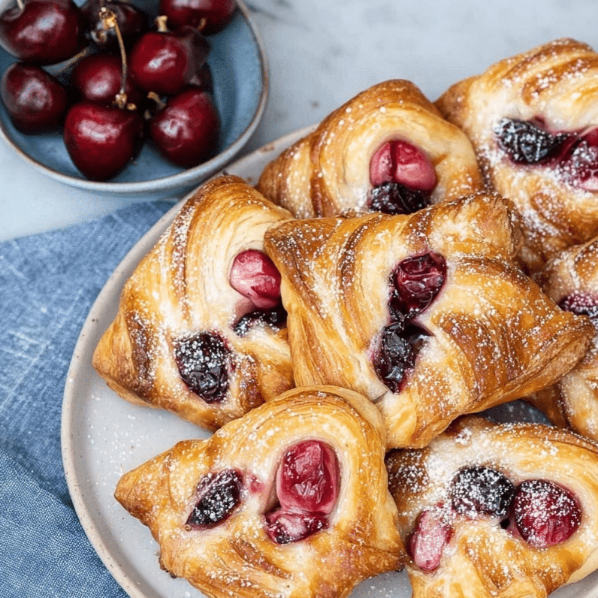 Cherry Danish with Puff Pastry – Easy & Delicious - The Sisters Cooking