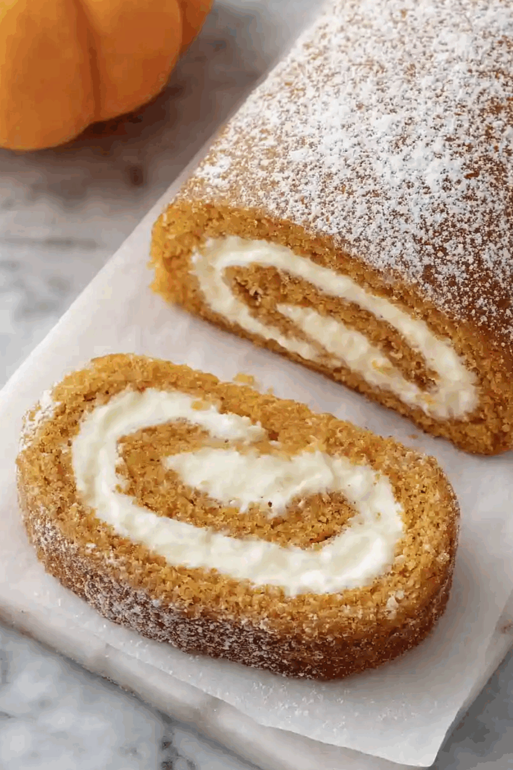 Fall Pumpkin Spice Roll Cake Best Easy Autumn Dessert - The Sisters Cooking