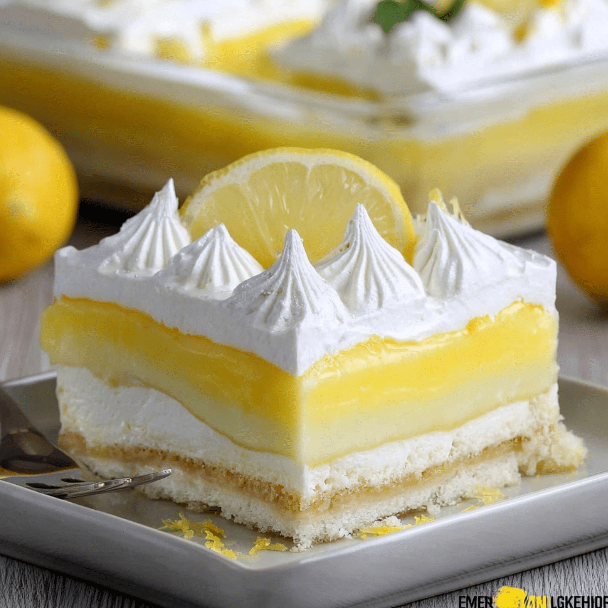 Lemon Lush – Easy No-Bake Layered Dessert - The Sisters Cooking