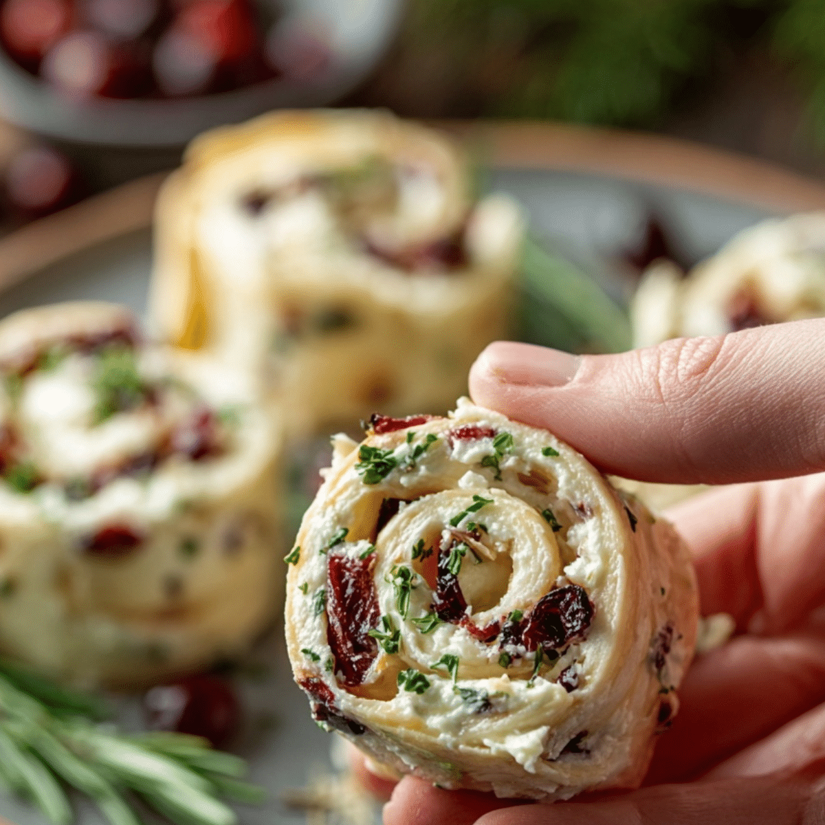 Savory Christmas Cranberry Roll Ups – Easy Holiday Recipe - The Sisters ...