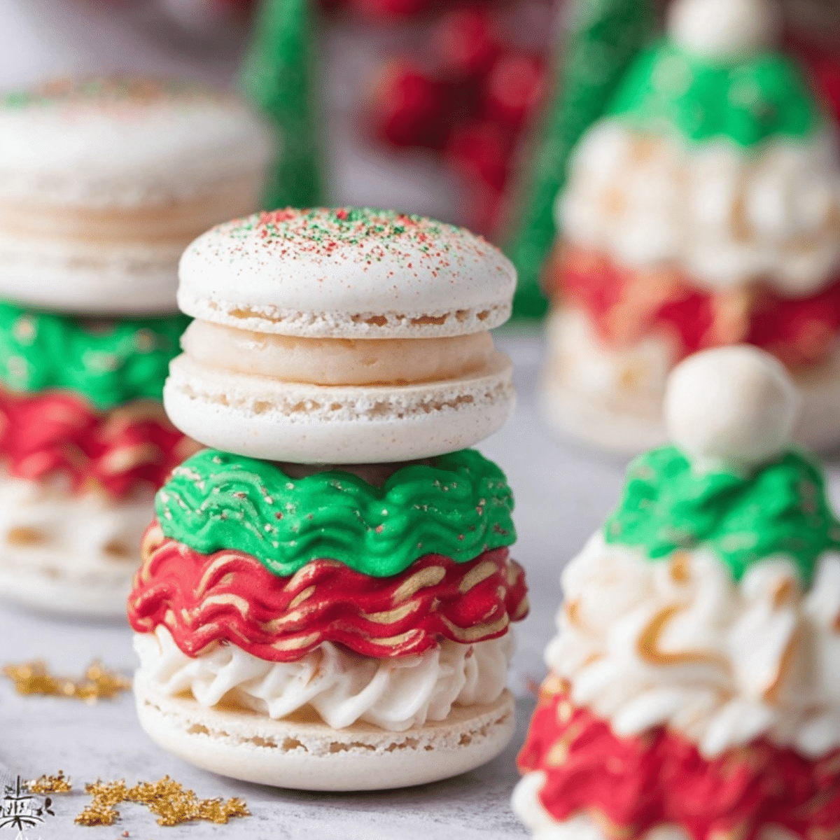 Christmas Tree Cake Macarons – Easy Holiday Recipe - The Sisters Cooking