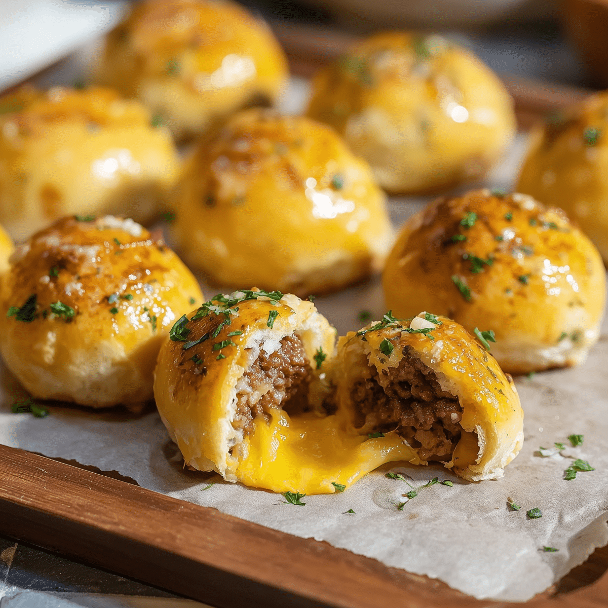 Garlic Parmesan Cheeseburger Bombs – Easy and Delicious - The Sisters ...