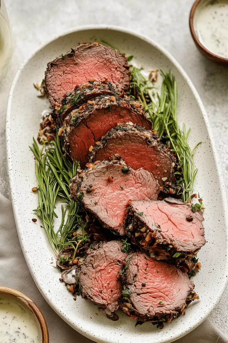 Herb Crusted Beef Tenderloin – Easy Holiday Recipe - The Sisters Cooking