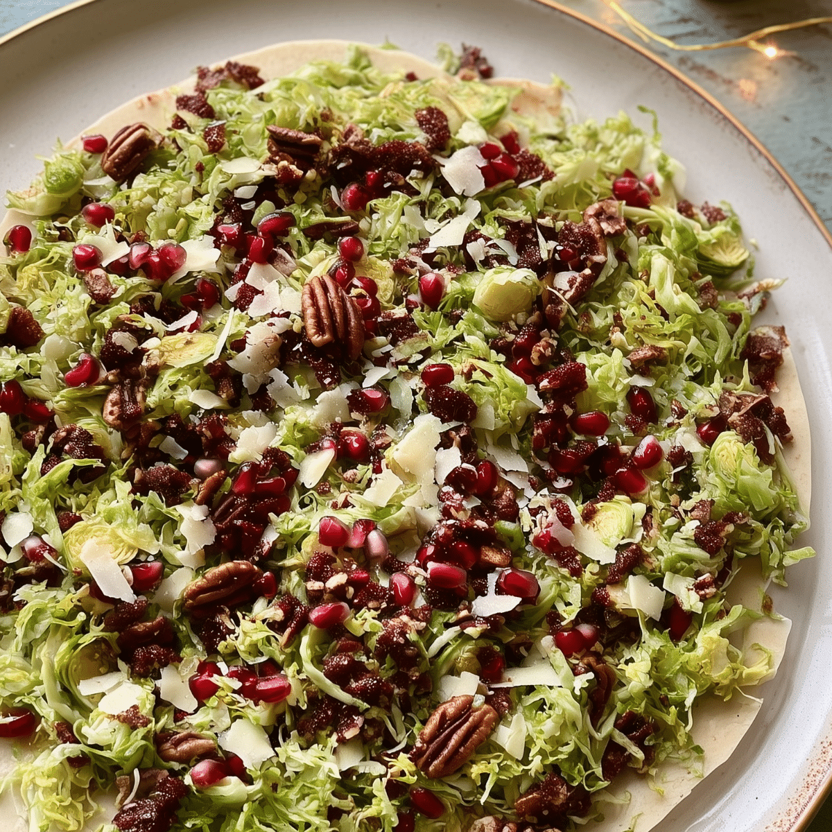 Shaved Brussels Sprout Salad with Pomegranate and Candied Pecans ...
