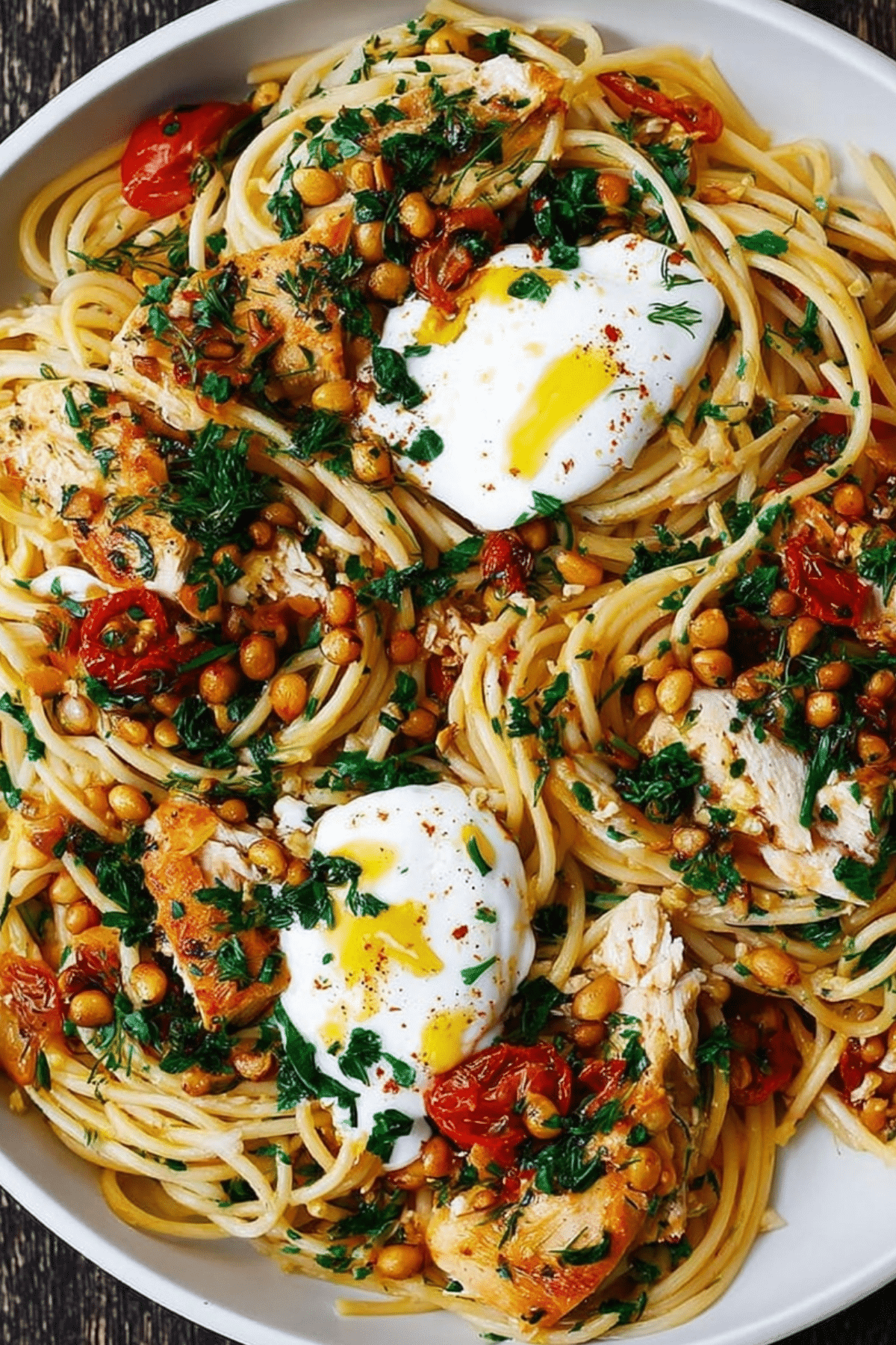 Best Chicken Spaghetti with Burrata and Lemon Butter Garlic Sauce - The ...