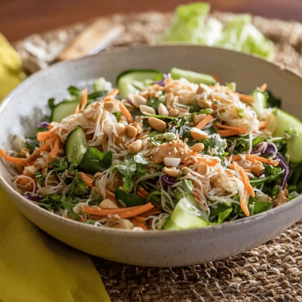 Spring Roll Salad with Peanut Dressing – Easy & Healthy - The Sisters ...