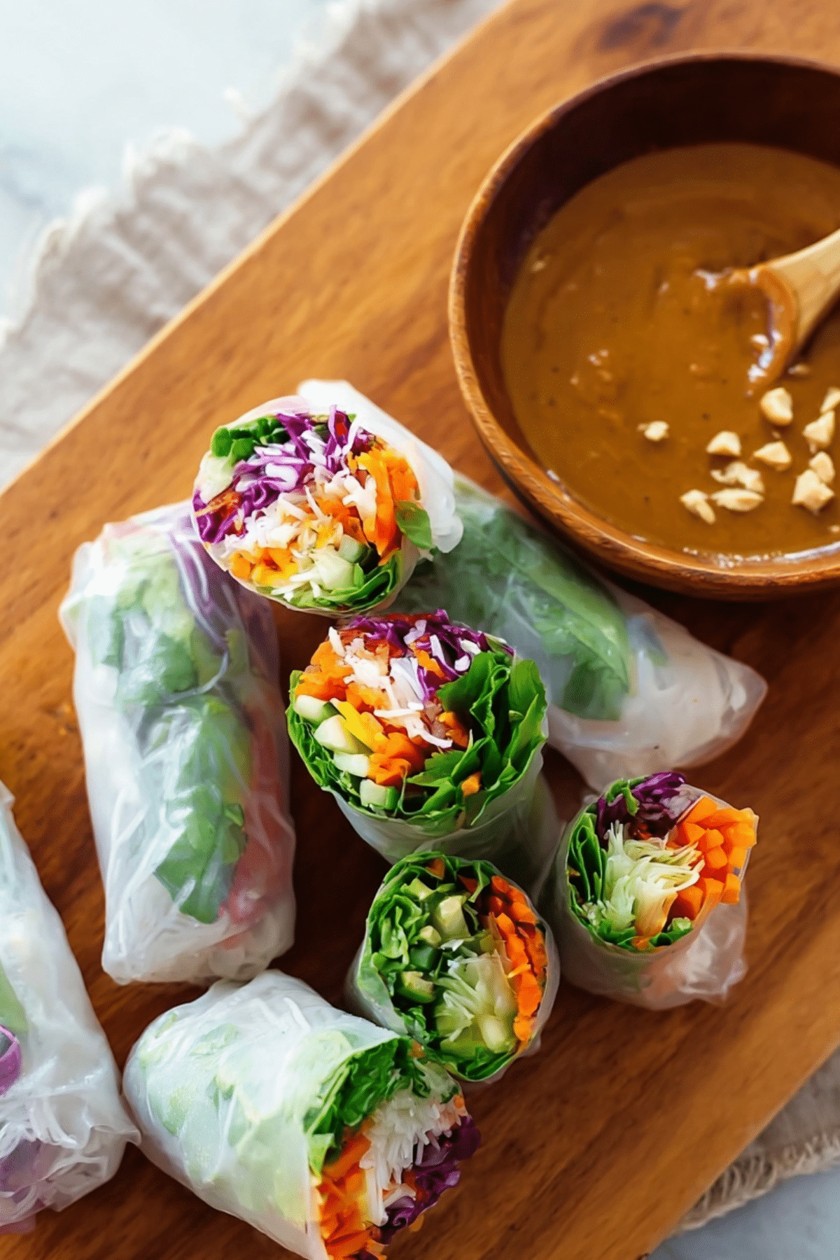 Spring Rolls with Peanut Sauce – Easy & Tasty - The Sisters Cooking